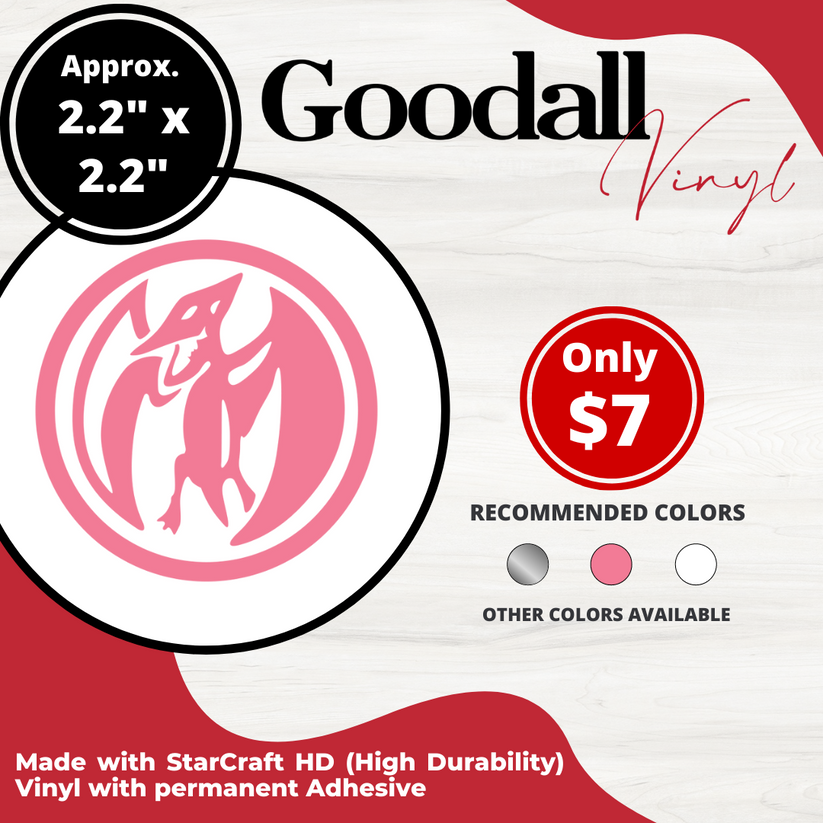 Mighty Morphin Power Rangers Pink Ranger Pterodactyl Dinozord Symbol ...