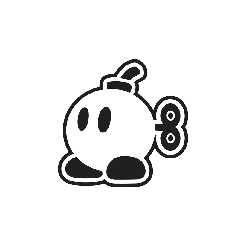 Super Mario Brothers Bomb OUTLINE – Goodall Vinyl